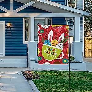 My Little Nest Seasonal Garden Flag Happy Easter Egg Cup Double Sided Vertical Garden Flags for Home Yard Holiday Flag Outdoor Decoration Farmhouse Banner 28"x40"