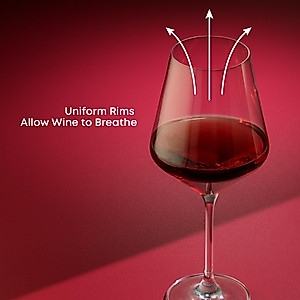 JoyJolt Layla Italian Red Wine Glasses, Set of 4 , 17 oz Clear – Made in Europe