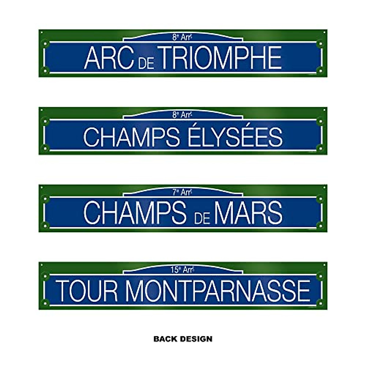Beistle French Street Signs Cutouts, 4 by 24-Inch, Multicolored