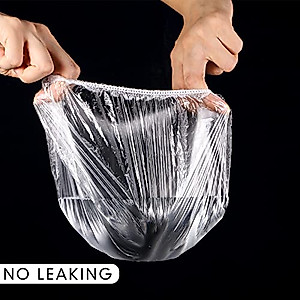 TaoBary Disposable Food Covers Elastic Plastic Covers with Elastic Edge 16.5" Food Storage Covers Reusable Stretch Bowl Covers for Outside Picnic Clear Plate Wrap Food Lids for Leftovers (600 Pcs)