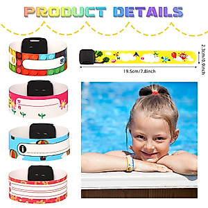 14 Pieces Children Safety ID Wristband Reusable Identification Bracelets Waterproof ID Band Safety Wristband for Boys and Girls (Cute Style)