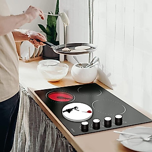 Aihonmin Banksy Electric Stove Burner Covers, Funny Set of 4 Round 8 In and 10 In, Gas Metal Cover, Eyes Cooktop Decorative, Home Decor, Kitchen Decor