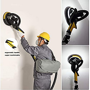 Drywall Sander with Vacuum, Labor-Saving Handle and Unique Fixture for Ceiling Sanding, Electric Drywall Sander with LED Light, ETL Listed, CUBEWAY
