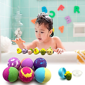 7 Oz Bath Bombs for Kids - with Surprise Toys Inside Pull-Back Car 6 Pack Natural Colorful Bath Bombs for Boys Girls with Animal Car Birthday Chirstmas Gift for Child