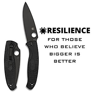 Spyderco Resilience Lightweight Knife with Black Stainless Steel Blade and Durable Black FRN Handle - PlainEdge - C142PBBK
