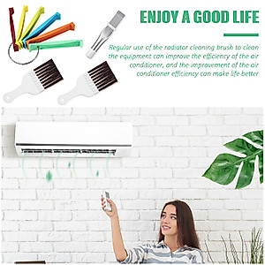 CHENGU 4 Pieces Air Conditioner Fin Cleaner Set 2 Different Fin Comb Condenser Fin Straightener 2 Pieces Coil Cleaning Brush Condenser Fin Comb Stainless Steel Radiator Repair Cleaning Tool Set