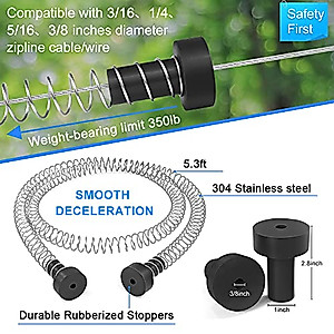 X XBEN Zip line Kits for Backyard 98FT, Zip Lines for Kid and Adult, Included Swing Seat, Ziplines Brake, and Steel Trolley, Outdoor Playground Equipment