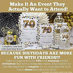 Confetti Polka Dot 70th Birthday Party Invitations, 20 5x7 Fill In Cards with Twenty White Envelopes by AmandaCreation