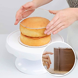 Tuelaly 2Pcs Cake Plates, Cake Disk, Acrylic Round Discs, Non-Sticky Reused Acrylic Buttercream Cake Discs for Cakes Serving