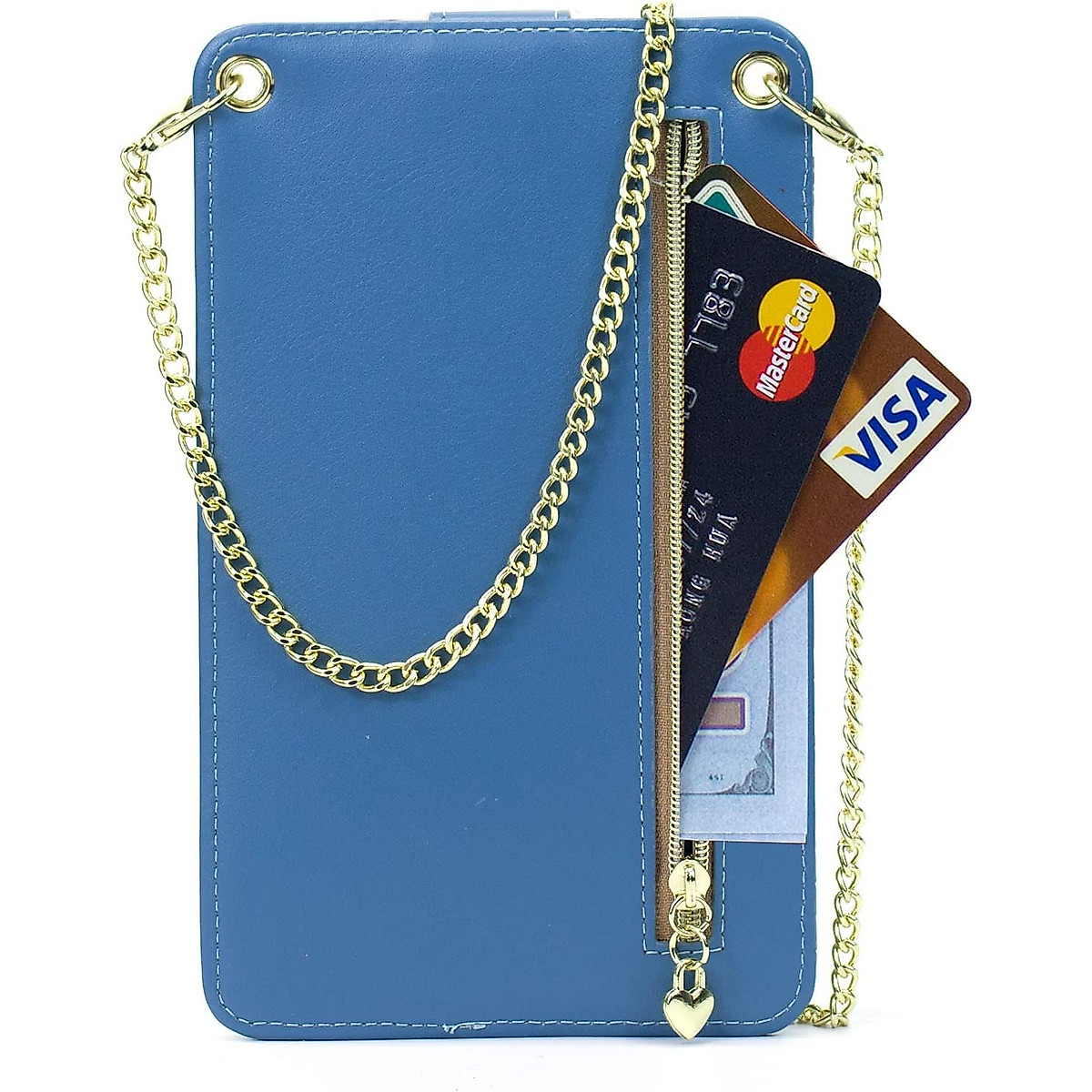 JIEGUB Cell Phone Purse Small Crossbody Bags for Women PU Leather Phone Pouch Card Slot Holder Wallet Case for 14 13 12 11 XR XS 8 7 Samsung Galaxy S22 S21 S20 S10 S9 S8 A13 A32 A42 A02S-Blue