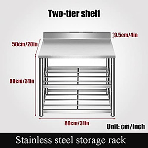 Stainless Steel Workbench, Kitchen Prep Table, Stainless Steal Table, Food Prep Stainless Steel Table, Commercial Heavy Duty Food Prep Worktable With, For Hotel, Home, Restaurant Kitchen ( Color : The