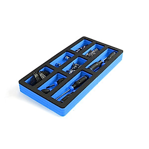 Polar Whale Tool Drawer Organizer Insert Blue and Black Durable Foam Strong Non-Slip Anti-Rattle Bin Holder Tray 20 x 10 Inches 8 Pockets Fits Craftsman Husky Kobalt Milwaukee and Many Others