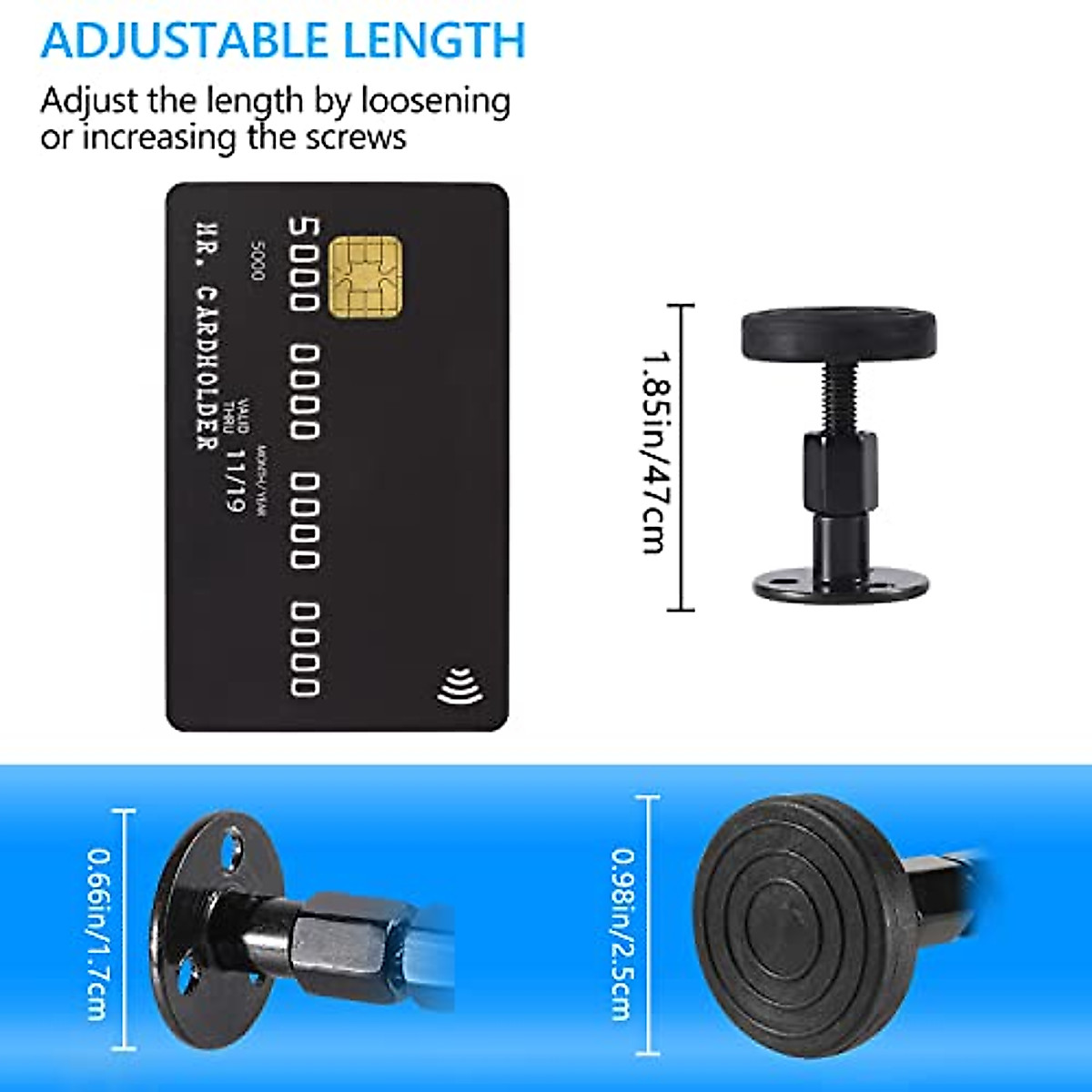 LIJQCI Bed Frame Anti-Shake Tool 4 Pack Adjustable Threaded Metal Headboard Cushion Stoppers Protect The Wall from Banging (1.85-2.63in)