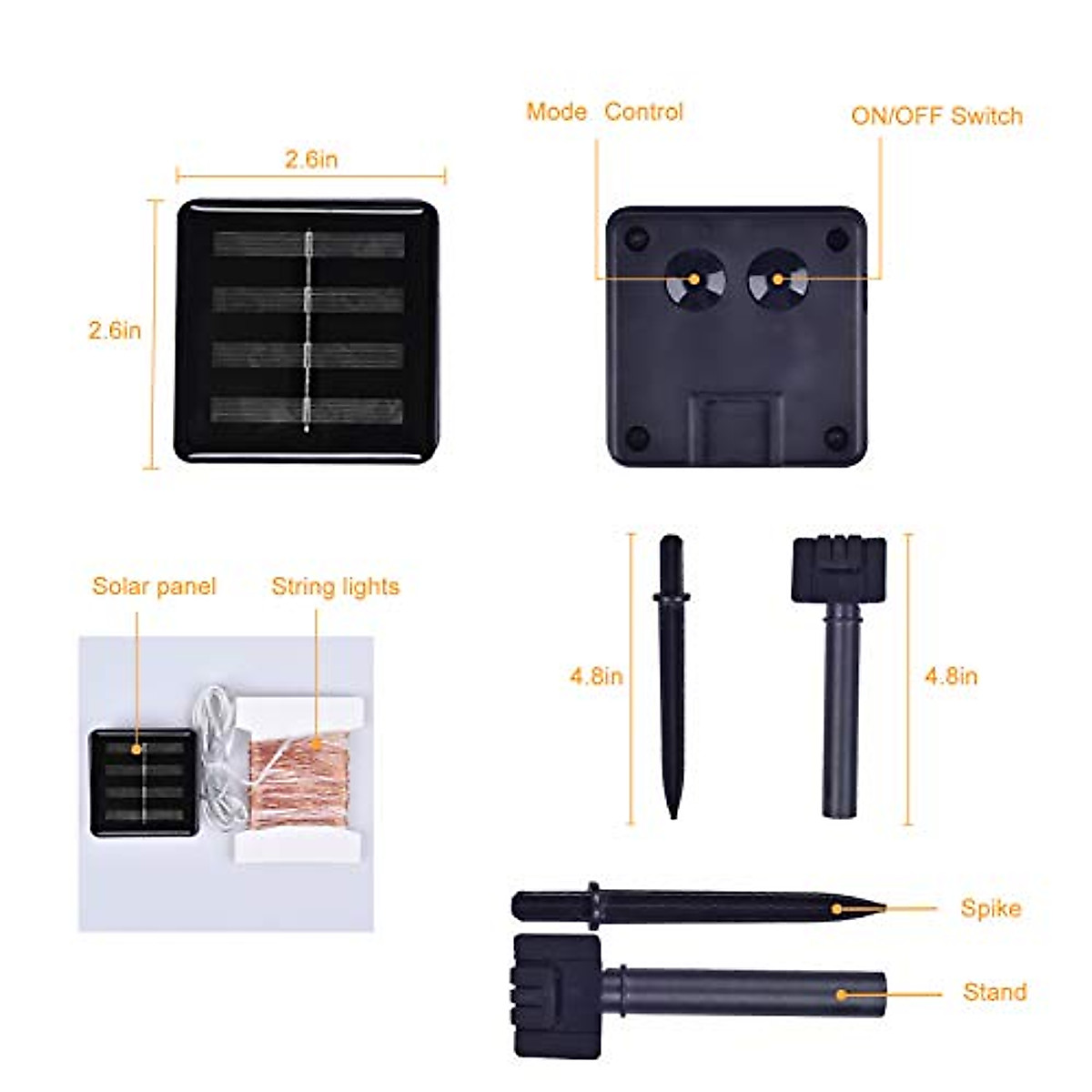 Bconeck Upgraded Solar Fairy String Lights Outdoor, 2-Pack Each 39FT 100 LED Solar Powered Fairy Lights, Waterproof Copper Wire 8 Modes Starbright Lights for Garden Christmas Yard Trees (Warm White)