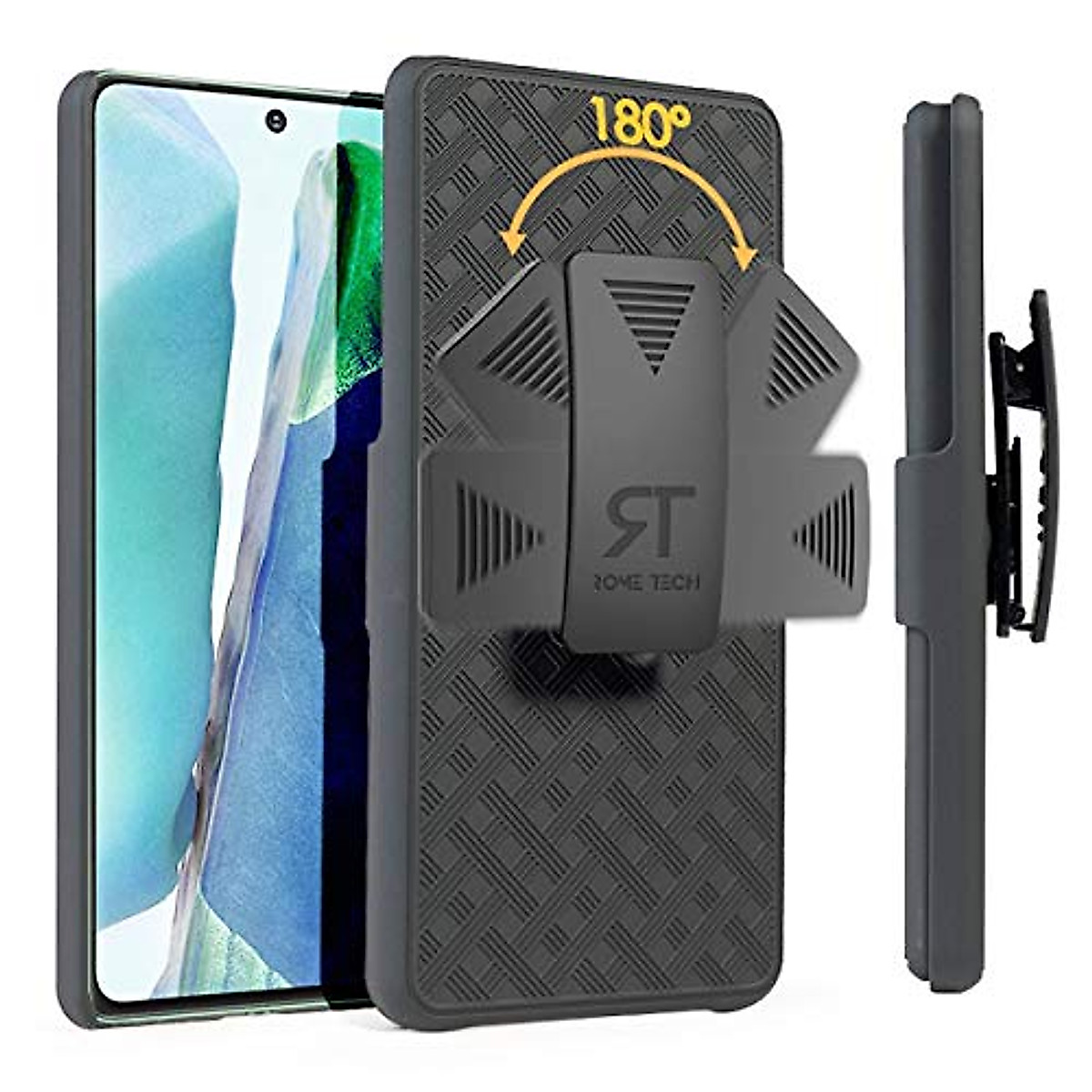 Rome Tech Holster Case with Belt Clip for Samsung Galaxy S21 / S21 5G [ONLY] Slim Heavy Duty Shell Holster Combo - Rugged Phone Cover with Kickstand Compatible with Samsung Galaxy S21 - Black
