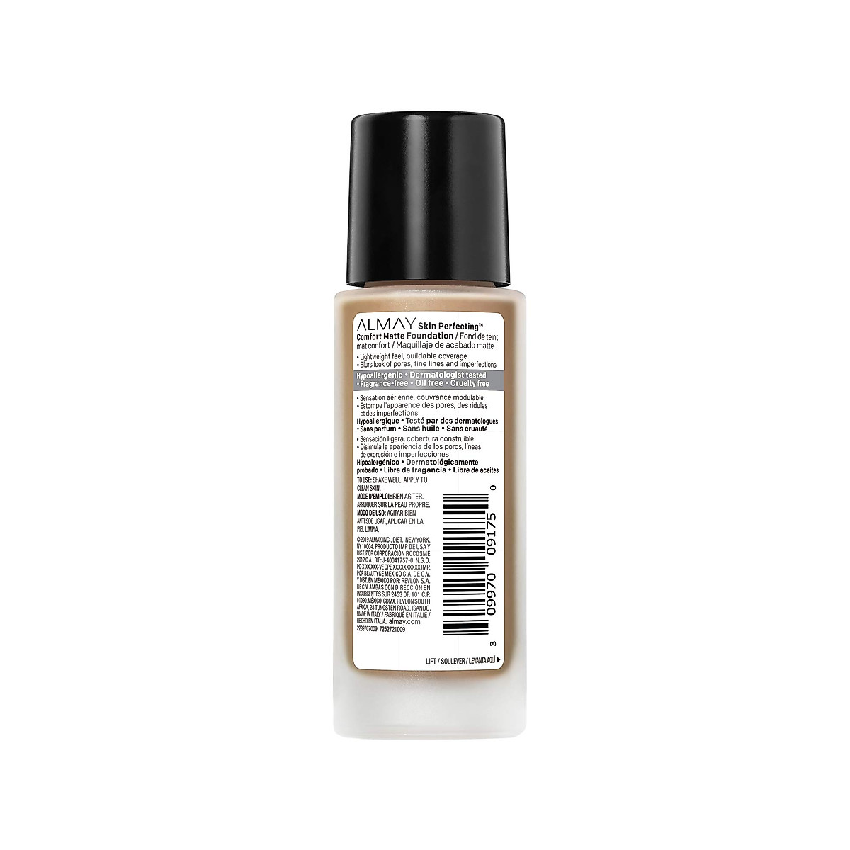 Almay Skin Perfecting Comfort Matte Foundation, Hypoallergenic, Cruelty Free, -Fragrance-Free, Dermatologist Tested Liquid Makeup, Neutral Toasty Beige, 1 Fluid Ounce
