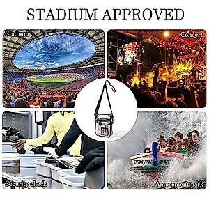 TOBVZOO Clear Bag Stadium Approved｜Clear Crossbody Bags for Women Men｜Clear Purse for Concerts Festivals Sports Events (Black - waterproof zipper)