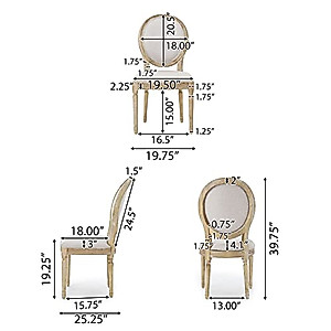 Christopher Knight Home Phinnaeus Polyester Beige Fabric Dining Chair (Set of 2), 2-Pcs Set