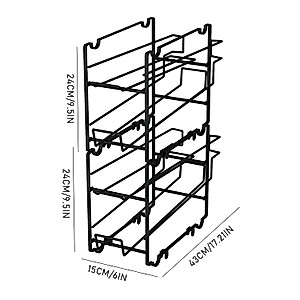 ShellKingdom Stackable Beverage Soda Can Dispenser Organizer Rack, [2 Set] Rolling Beverage Rack, Can Storage Holder for Pantry Refrigerator (Black)