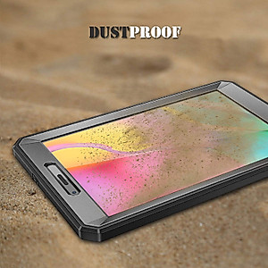 Fintie Shockproof Case for Samsung Galaxy Tab A 8.0 2019 Without S Pen Model (SM-T290 Wi-Fi, SM-T295 LTE), Tuatara Rugged Unibody Hybrid Bumper Cover w/Built-in Screen Protector, Black