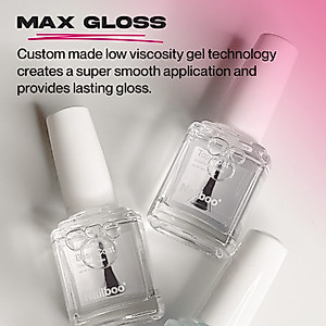 Nailboo PREMIER Max Gloss Nail Polish Top Coat, Clear, DIY Nails Salon Quality, Glossy Non-Gel Nail Polish, 0.5 oz.