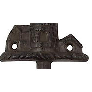 Rustic Heavy Duty Cast Iron Light House Wall Hooks, Set of 2, 5 1/2 Inch
