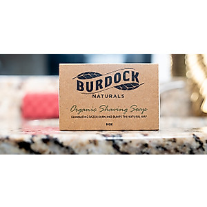 Burdock Naturals Organic Shaving Soap - All natural Shaving cream for razor burn and bumps