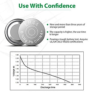 LiCB 40 Pack LR44 AG13 357 303 SR44 Batteries 1.5V Button Coin Cell Battery