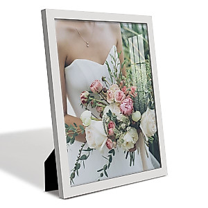Renditions Gallery 11x14 inch Picture Frame High-end Modern Style, Made of Solid Wood and High Definition Glass Ready for Wall and Tabletop Photo Display, White Frame