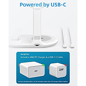 Magnetic Wireless Charging Stand with 20W PD Adapter, TERYTH 3 in 1 Wireless Charging Station Dock for iPhone 13, 12, Pro, Pro Max, Mini, Apple Watch 7/SE/6/5/4/3/2, AirPods Pro/3/2