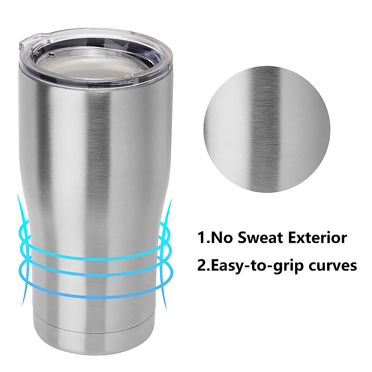 DOMICARE 20oz Tumbler with Lid Stainless Steel Tumblers Bulk, Double Wall Vacuum Insulated Coffee Travel Mug, 12 Pack Stainless Steel