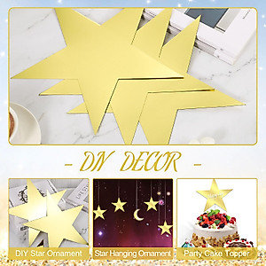 40 Pcs 11 Inch Large Gold Star Cutouts Gold Stars Decoration Double Printed Paper Stars Movie Night Supplies Hollywood Theme Party