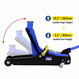 SSLine Automotive Hydraulic Trolley Service Car Jack Set Include 1 Pair 3-Ton Jack Stand,Heavy Duty Steel 2-Ton Racing Floor Jack with Carry Bag and Tire Repair Kit for Garage Auto Repair Shop