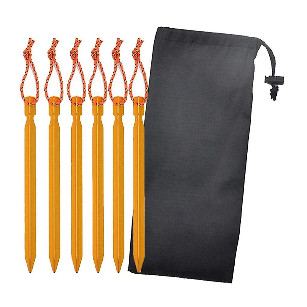 Harilla Three Sided High Strength Aluminum Alloy Tent Stake, Yellow