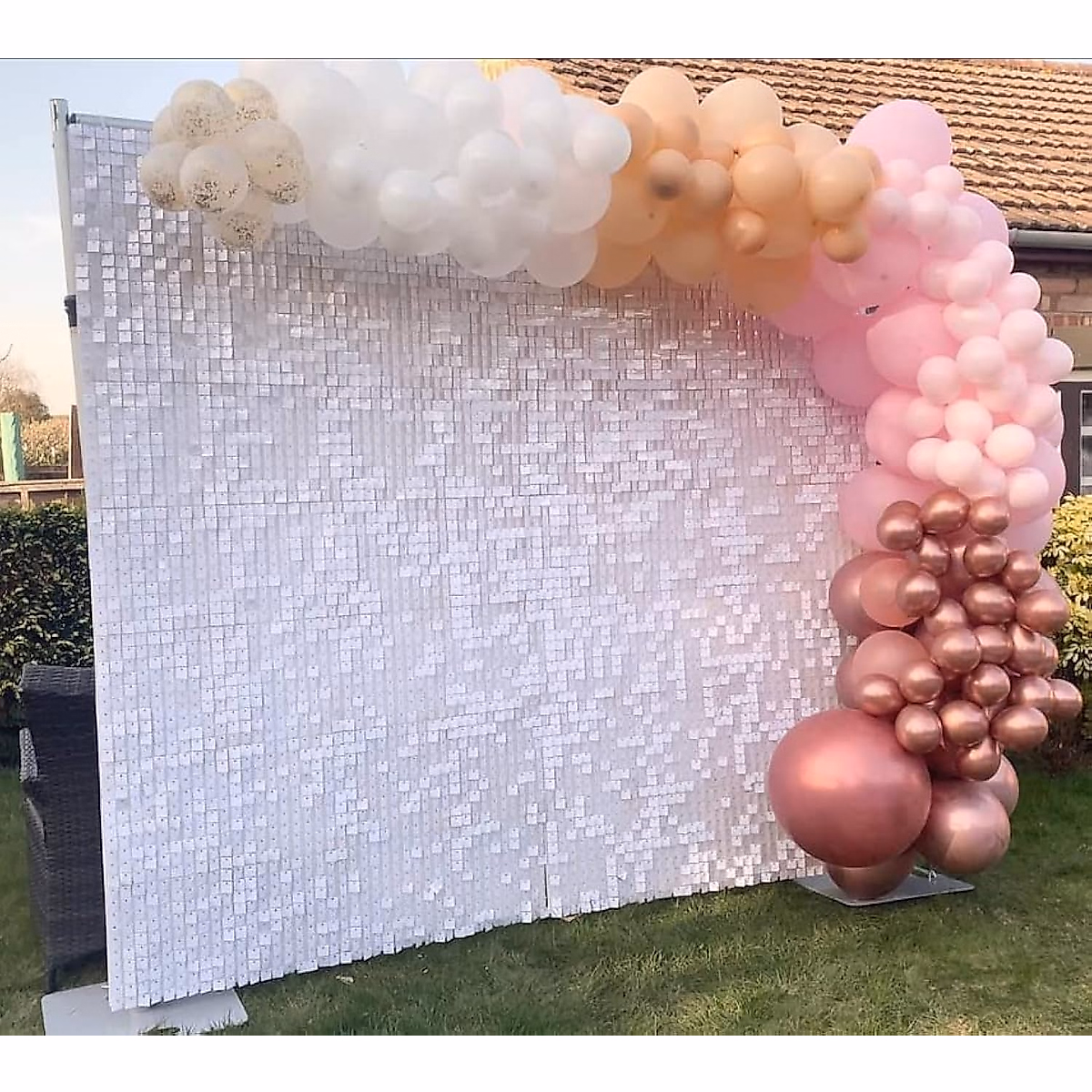 White Shimmer Wall Backdrop Panel - Decorations Panel | Wedding, Birthday, Anniversary, Engagement & Bridal Shower Party Decor (15pcs)