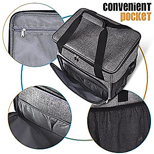 BAGLHER Coffee Maker Storage Bag,Waterproof Travel Carrying Organizer Case,Suitable for Kering Coffee Machines and Other Accessories,Dustproof Tote Bag with Shoulder Strap Grey