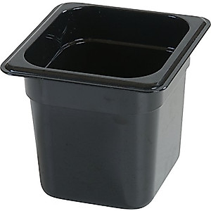 Carlisle FoodService Products 3068503 Plastic Food Pan, 1/6 Size, 6 Inches Deep, Black