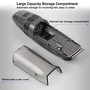 YUYTE Hair Trimmer USB Vacuum Trimmer Kit with Powerful Automatic Hair Suction for Beards Facial Hair Stubble Hair Clipping Lithium Ion Powered Electric Shaver with 4 Guide Combs