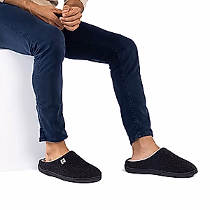 RockDove Men's Sherpa Lined Memory Foam Clog Slipper, Size 10.5 US Men, Black