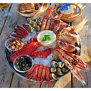 Maverick Unity Shrimp Cocktail Serving Dish and Bowl With Ice - Elegant and Large Platter for Seafood, Oysters, Crawfish, Veggies, Fruits, Salads.