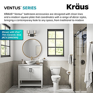 KRAUS Ventus Bathroom Robe and Towel Double Hook, Brushed Gold Finish, KEA-17702BG