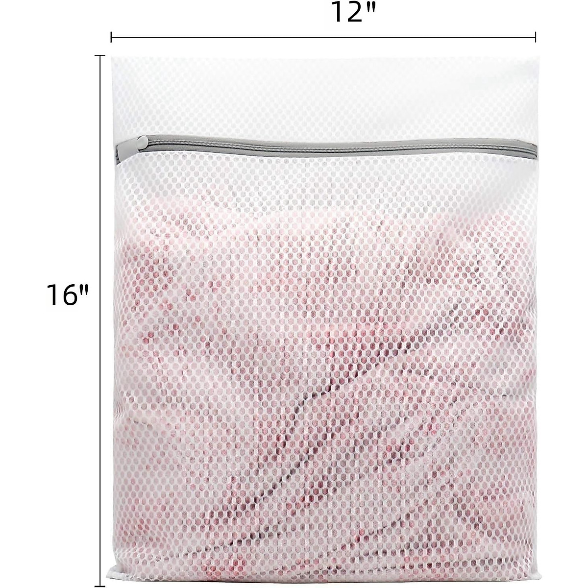 3Pcs Durable Fine Mesh Washer Bags For Delicate Clothes. Suitable For Full-size Washing Machines and Portable Washing Machines, 12 x 16 inches (XYD-9)