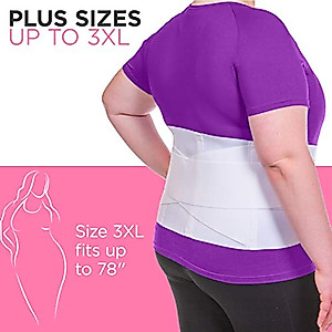 BraceAbility Women's Back Brace for Female Lower Back Pain - Lightweight Soft White Elastic Lumbar Compression Support Belt is Discreet Under Clothes for Ladies, Nurses, Walking (Medium)