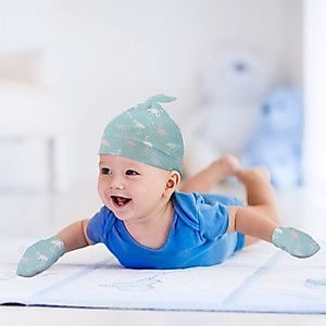 Sublimation White Blank Baby Knotted Beanie Hat and Gloves for Newborn (2)