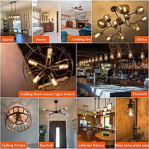 liveMAX LED Tubular Bulb 4W,E26 Clear Edison Bulb,40W Equivalent 400 Lumens, Antique Edison Style LED Filament Light Bulbs,2700K Warm White Non Dimmable Pack of 6