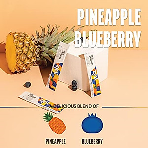 Zest Caffeine, L-Theanine, & Alpha GPC - Focus & Electrolyte Hydration Powder - Pineapple Blueberry - Mix w/Water - 14 Packets - Nootropic Brain Booster Supplement Drink - Low Sugar Liquid Enhancer