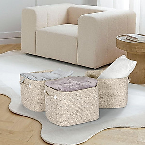 Syeeiex Cube Storage Bins, [3-Pack] 13x13x13 Storage Cube Bins, Collapsible Storage Cubes, Storage Baskets, Fabric Storage Bins for Storing Cloths, Books on Bedroom or Living Room(With Hard Bottom)