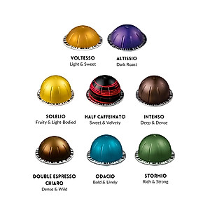 Nespresso Vertuo Pods - Rich Roast Espresso Variety Pack - Perfect Blend of Premium Coffee & Espresso Capsules - 10 Pods, Spoon & Protein Bar.