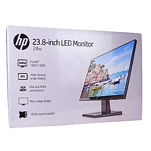HP 23.8" 24w HDMI/VGA 1080p Widescreen LED IPS LCD Monitor (Black)