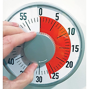 Ashley 50102 Big Time To Go Timer, 6-1/4-Inch , Gray/White